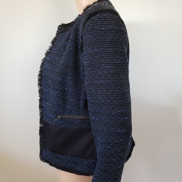 Halogen | Jackets & Coats | Halogen Blue Tweed Blazer Open Size S ...